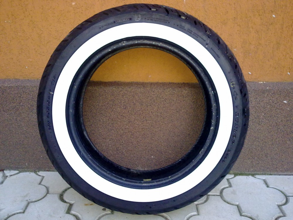 Anvelopa moto Whitewall - Talon alb - spate - Dunlop D404 - 150/80 B 16 ...