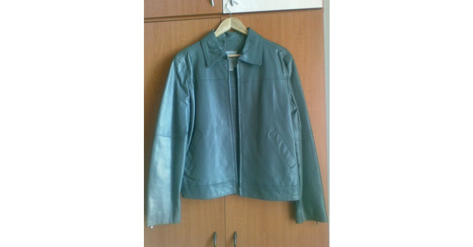 Geaca din piele firma Mango marimea L,arata ca noua,purtata o singura ...