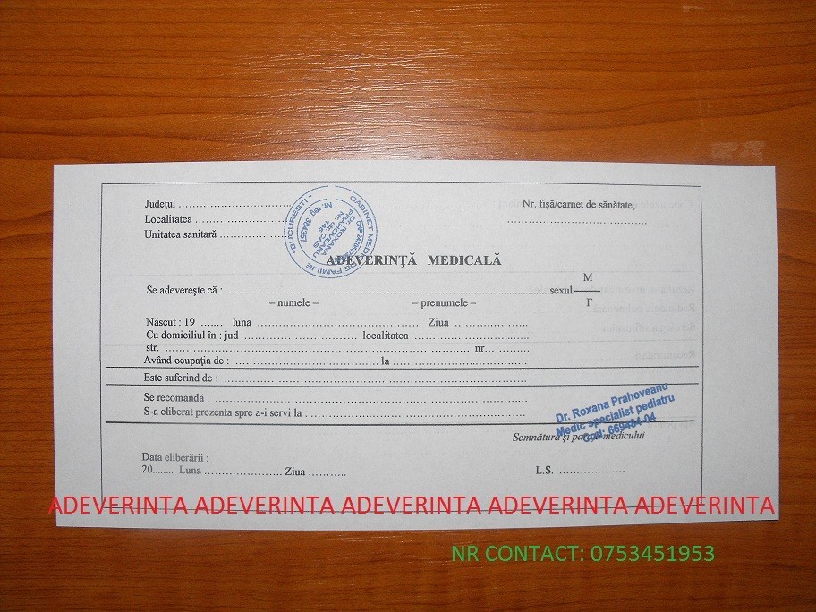 Adeverinte medicale ( scutiri medicale ) | arhiva Okazii.ro