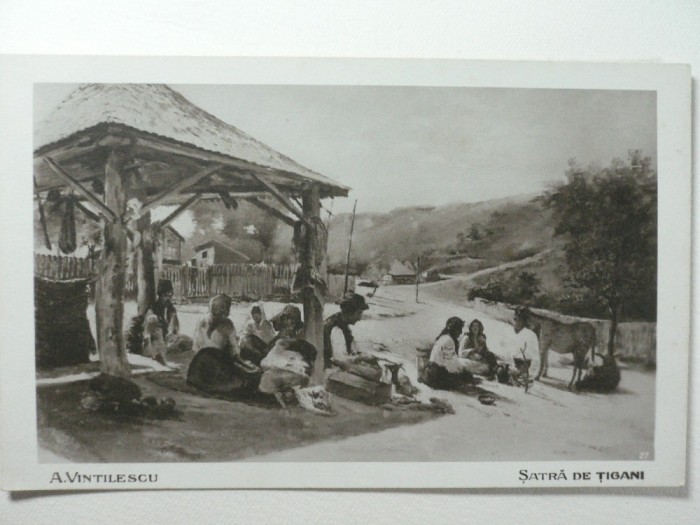 24 - VINTILESCU - SATRA DE TIGANI - REPRODUCERE DE ARTA - SEPIA ...