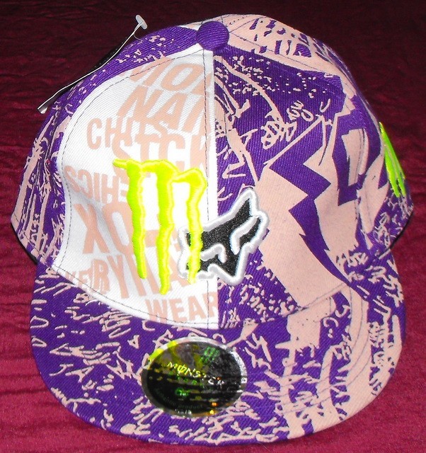 Sapca full cap Monster Energy / Fox violet,marimea 6 7/8 (54,9 cm ...