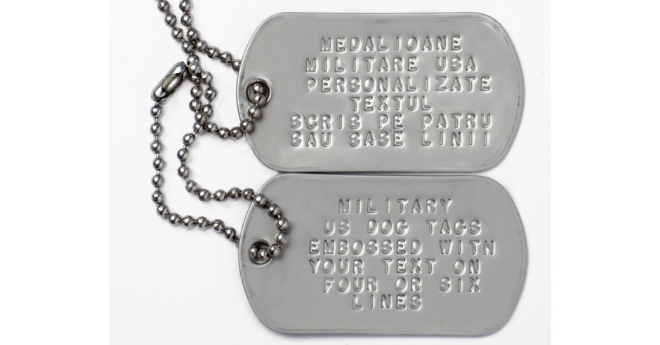 DOG TAG U.S.Army fara cauciucuri- scris cu textul dorit PLATA RAMBURS ...