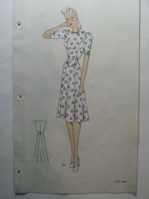 30 - MODA FEMININA VINTAGE ANII 1930 - 40. CROCHIU PE HARTIE GROASA ...