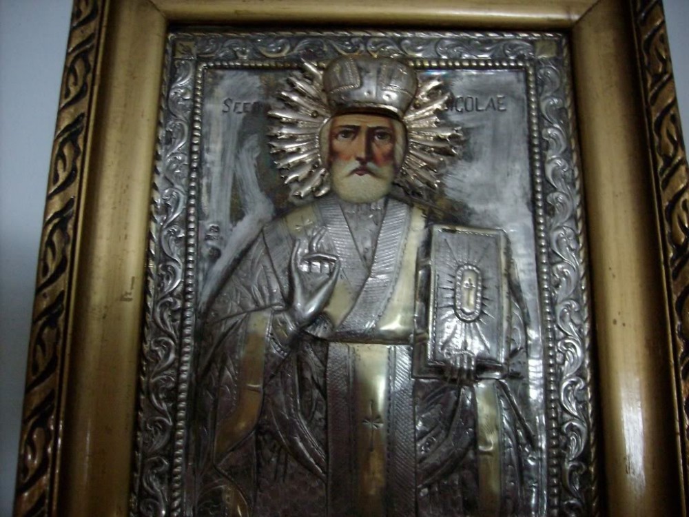Icoana Argint si Aur in relief din 1938 - multiple marcaje / icoana ...
