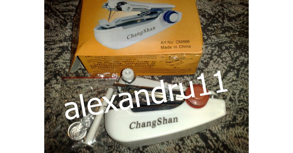 Masina cusut Mini aparat manual de buzunar 10 cm, coase de pe mosor sau ...