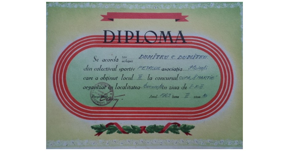 Diploma sportiva anul 1963 | arhiva Okazii.ro