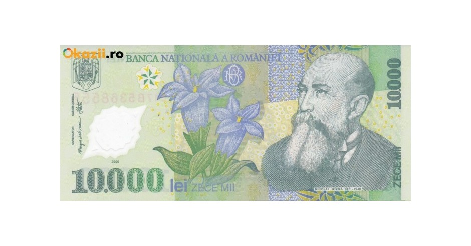 Bancnota Romania 10.000 Lei 2000 - P112 UNC ( polimer - semnatura M ...