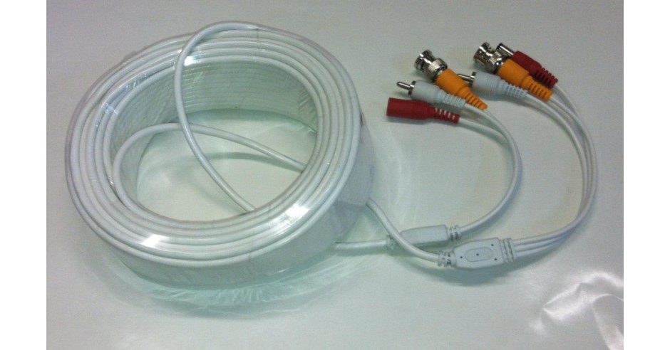 Cablu conectare pentru camere supraveghere 10 metri cu mufe Video Audio ...