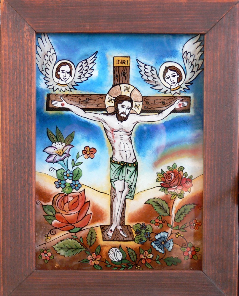 icoana pe sticla, Isus Rastignit | arhiva Okazii.ro