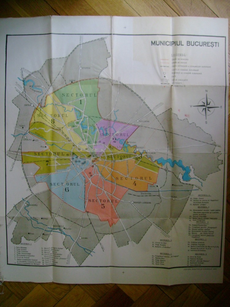 Harta Municipiului Bucuresti impartirea pe sectoare cu lista ...