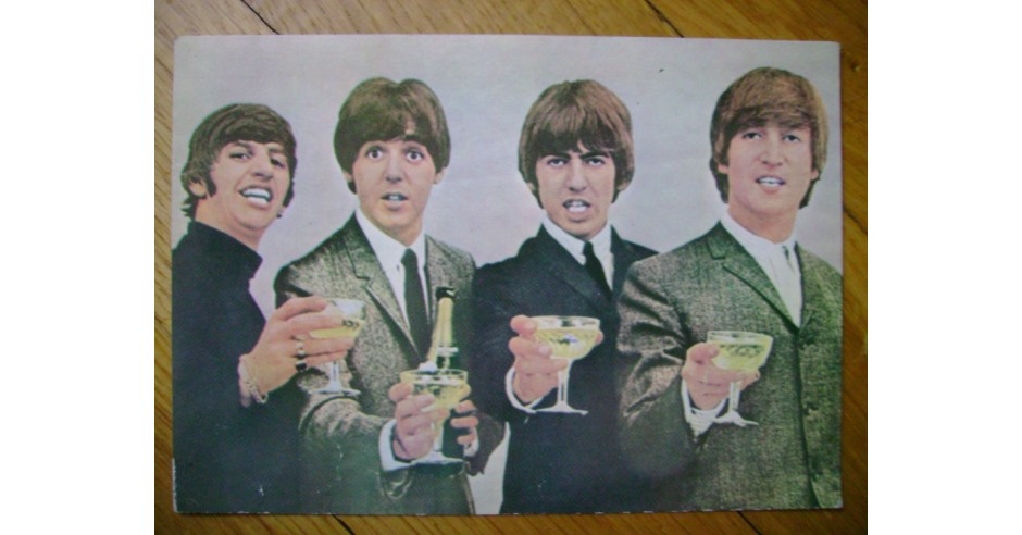 Carte postala The Beatles toast anii 1970 Lennon McCartney Harrison ...