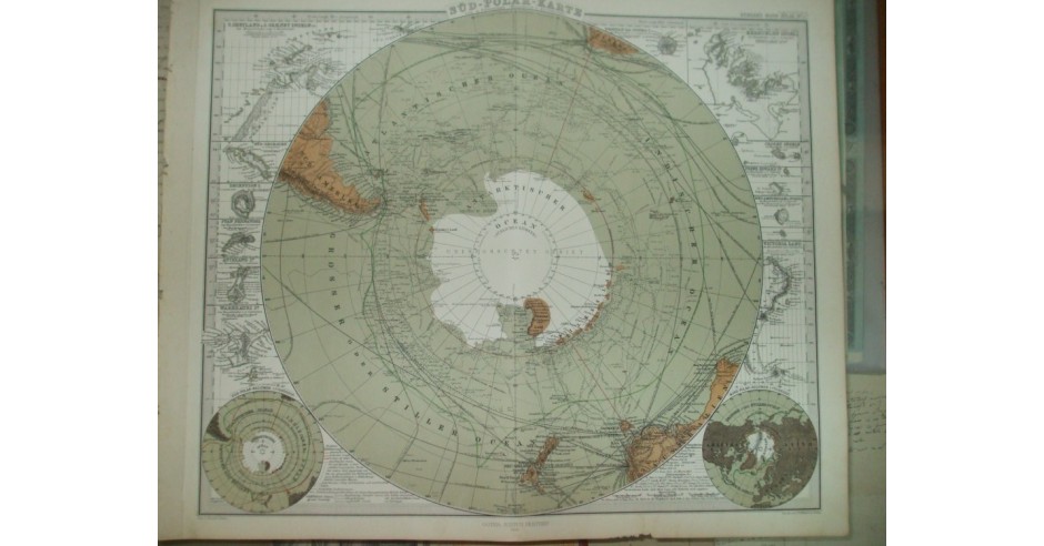 Harta Cercul polar de Sud Gotha Justus Perthes 1866 de E. Debes ...
