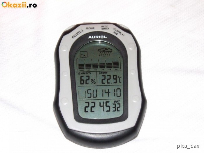 Statie meteo portabila, termometru, ceas, cronograf, altimetru ...