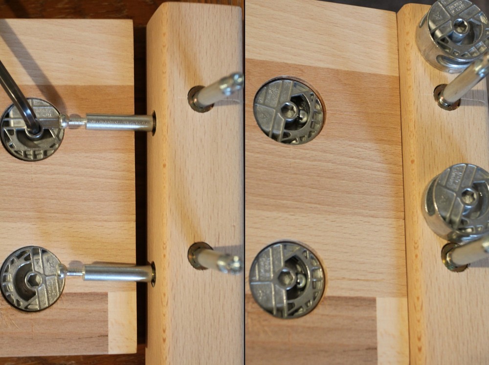 Element asamblare mobila, lemn (excentric+bolt+bucse) 50buc; la comanda ...