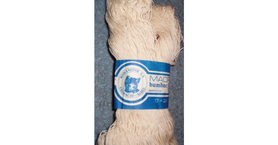 FIR MACRAME scul- bumbac mercerizat bej, cu cap de pisica, fabrica ...