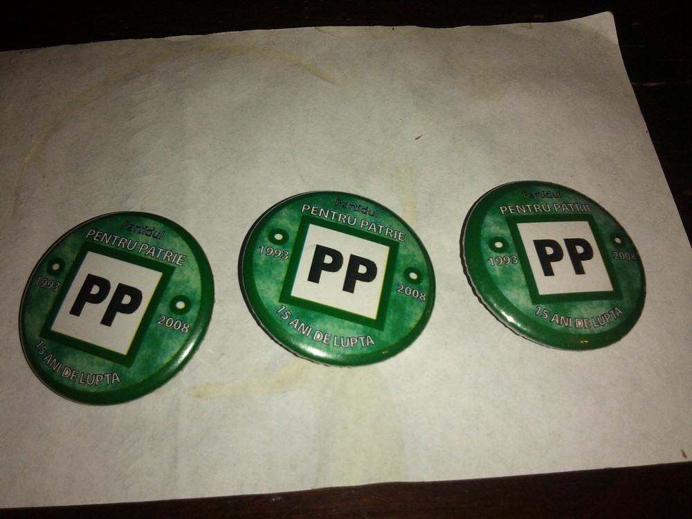 INSIGNA PP PARTIDUL PENTRU PATRIE MISCAREA LEGIONARA EXTREMA DREAPTA ...