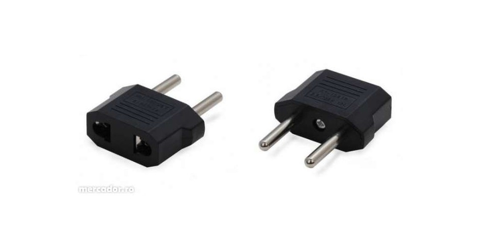 Adaptor Incarcator Priza cu 2 PINI EU la USA model Europa la model USA ...