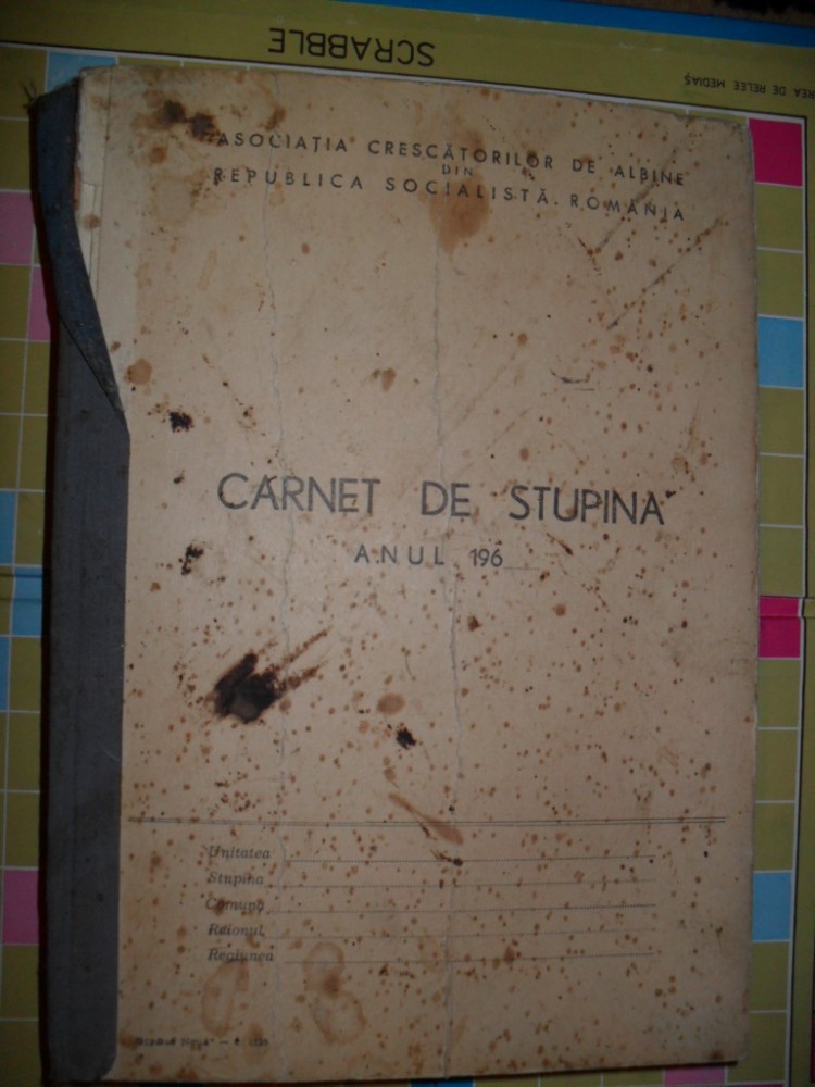 Carnet de stupina , Asociatia crescatorilor de albine, necompletat ...