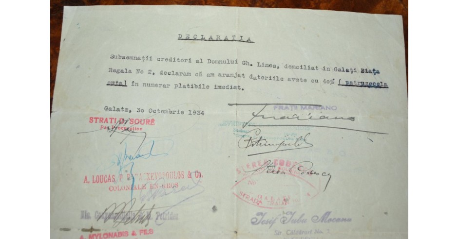 DOCUMENT VECHI AN 1934 CE CONTINE ARANJAREA DE IMPRUMUT INTRE ...