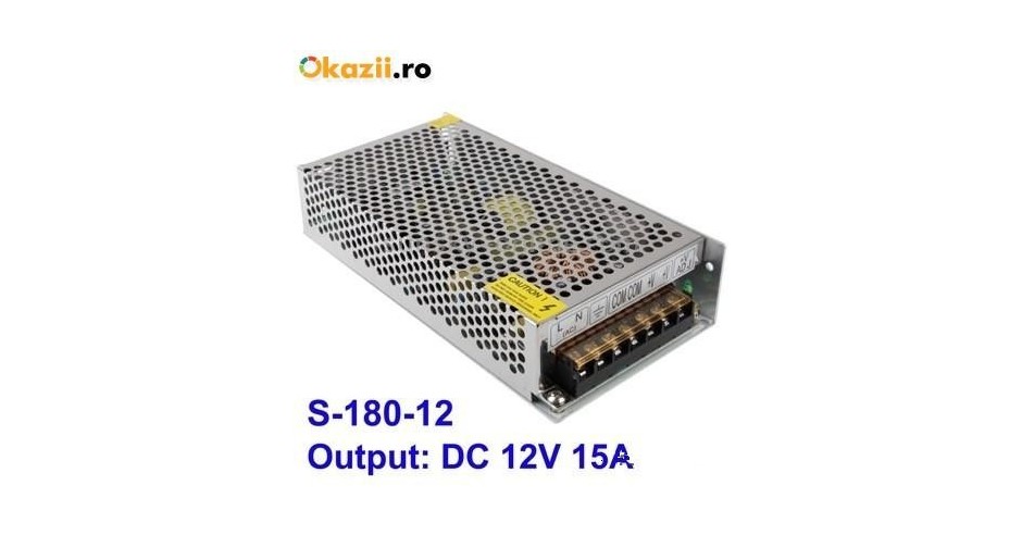 SURSA TRANSFORMATOR ALIMENTATOR 12v 15A. 180W Pentru camere ...