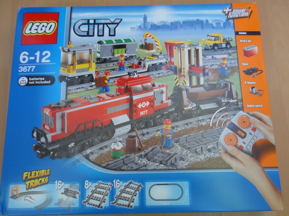 Lego 3677 City - Tren de Marfa Rosu - Red Cargo Train, complet, absolut ...
