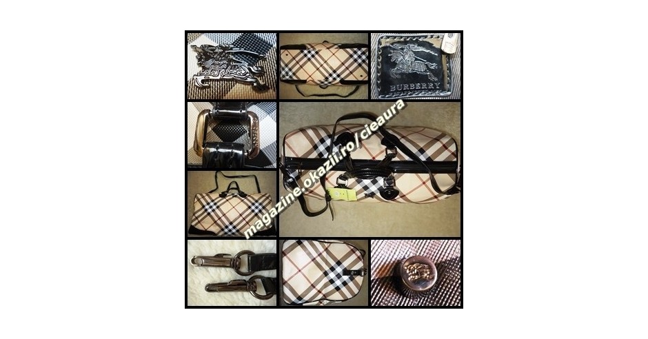 Geanta Barbati Burberry Voiaj/Fitness, Piele Eco, Neagra, XXL, Umăr ...