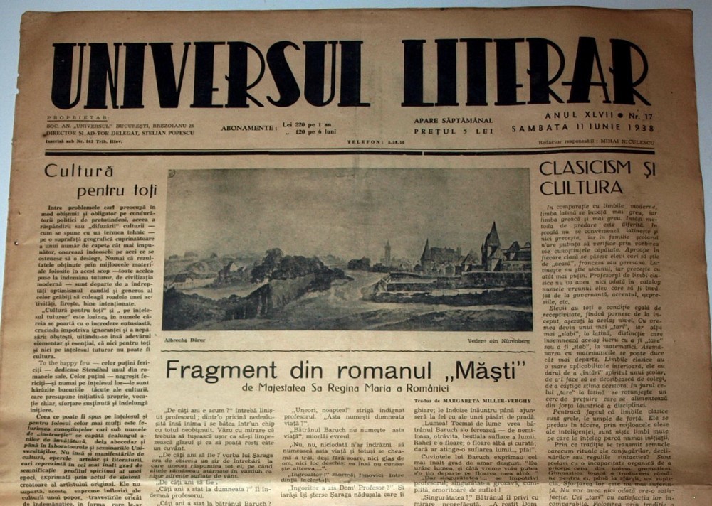 ZIAR VECHI - UNIVERSUL LITERAR - SAPTAMANAL - 11 IUNIE 1938 | arhiva ...