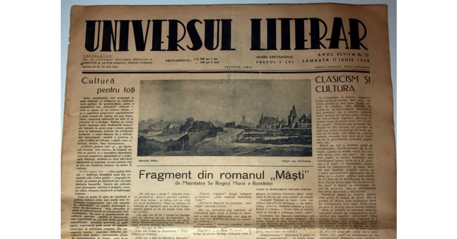 ZIAR VECHI - UNIVERSUL LITERAR - SAPTAMANAL - 11 IUNIE 1938 | arhiva ...