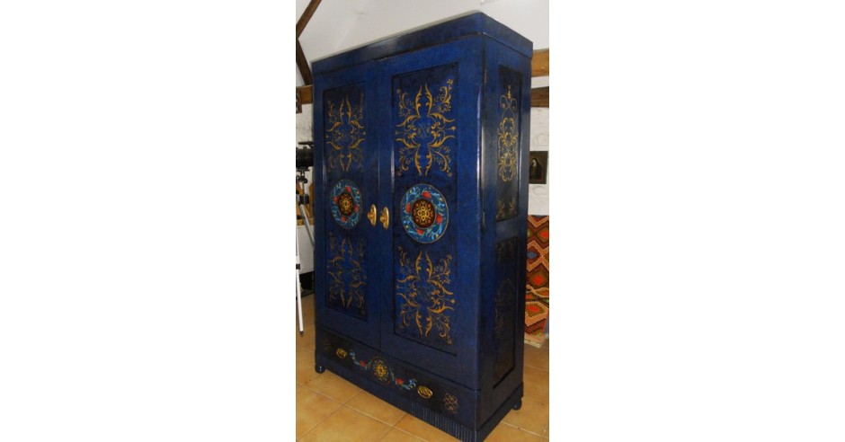 Mobilier vechi pictat manual- dulap(sifonier) baroc | arhiva Okazii.ro