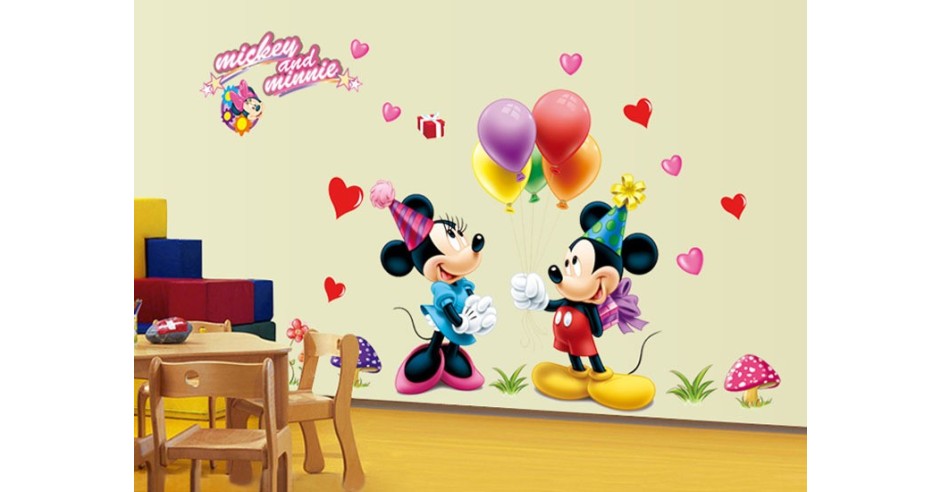 Autocolant Mickey and Minnie Mouse Sticker Perete 2018,DECOR CAMERA ...