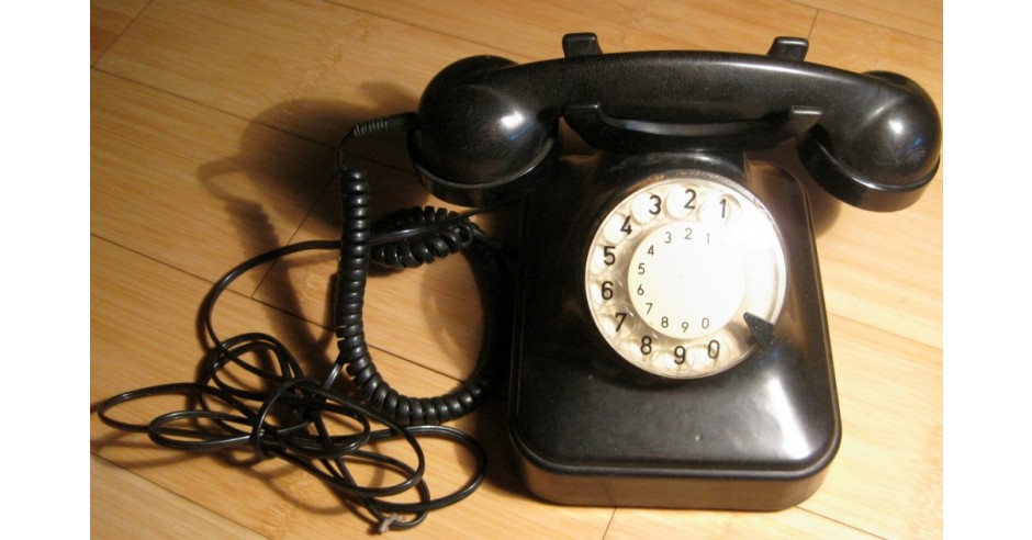 Telefon negru fix cu disc bachelita 1948 ROMANIA obiect decor colectie ...