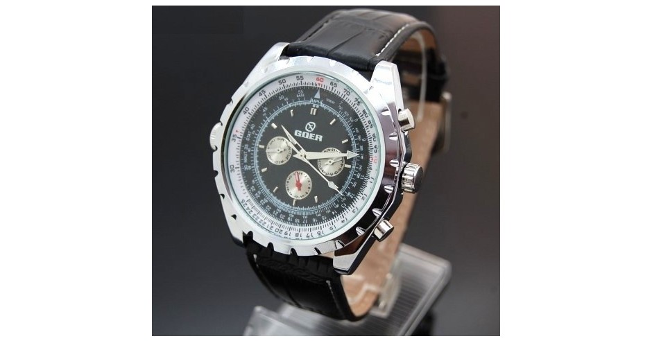 Ceas Automatic Goer - Aviator Black - Ceas barbatesc Ceas automat ...