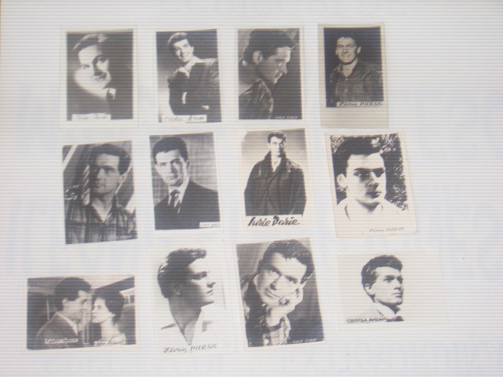 Lot de 12 fotografii cu actori ( Florin Piersic, Cristea Avram, Iurie ...