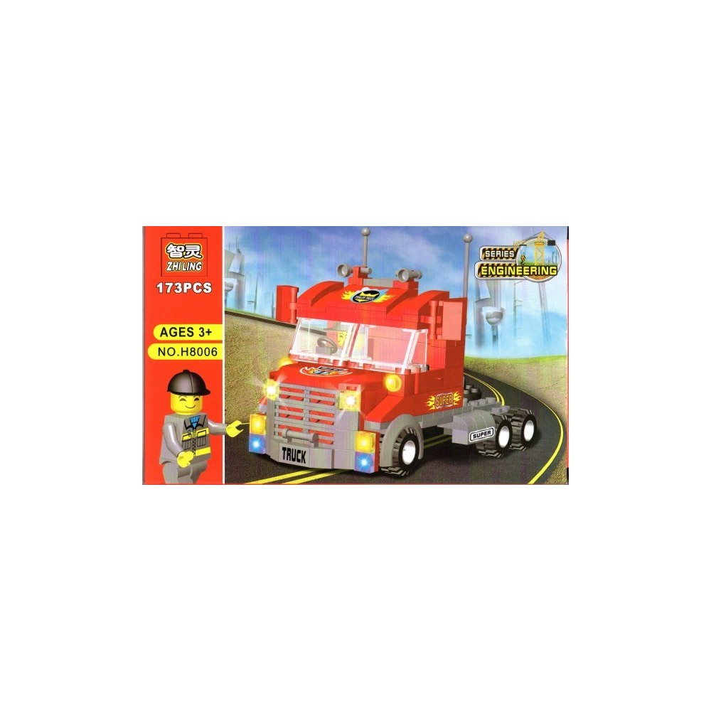 Camion TIR tip lego, 173 piese, jucarie constructiva, ZHI LING 8006 ...
