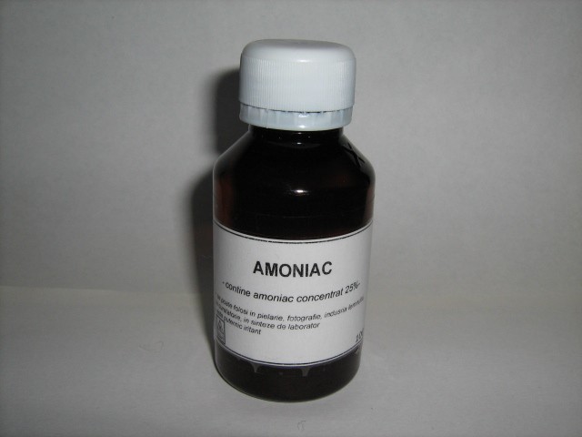 AMONIAC concentrat 100ml ideal in pielarie , curatatorie , sinteze de ...