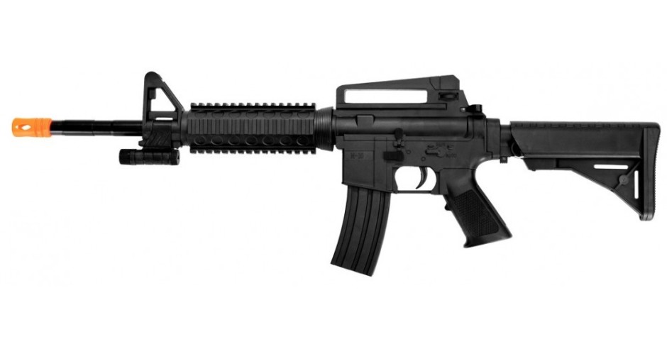 CELEBRA PUSCA DE ASALT M16 ACUM IN VARIANTA AIRSOFT 6MM,INCARCATOR MARE CAPACITATE,TINTA LASER ...