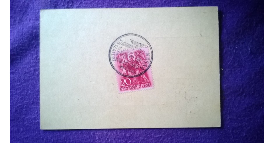 Carte postala circulata Stampila Kassa - Visszatert - 1938 Timbru de ...