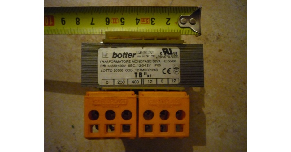 TRANSFORMATOR MONOFAZAT 30VA, MARCA BOTTER,BOBINA PRIMARA 230V-400V ...