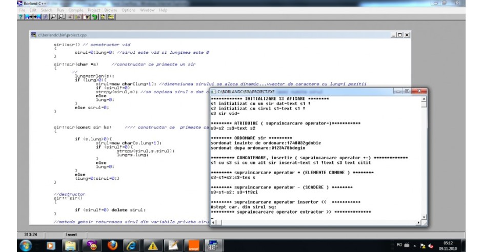 Proiect Programare C++ POO - Exemplu clasa generica pentru siruri ...