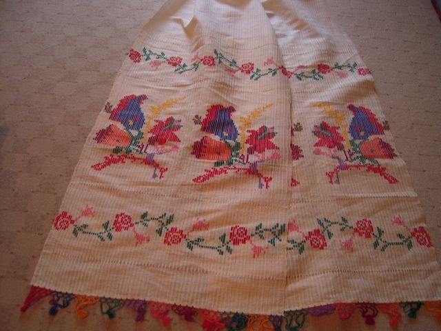 Vand stergar traditional romanesc,model cu crini, tesut la razboi ,cu ...