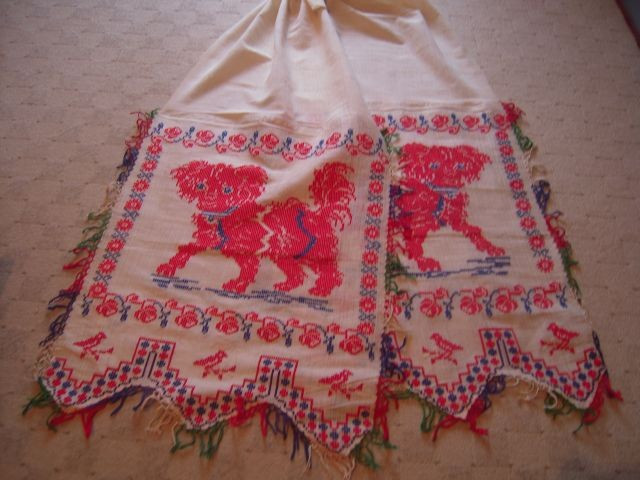 Vand stergar traditional romanesc,model cu catel, tesut la razboi ,cu ...