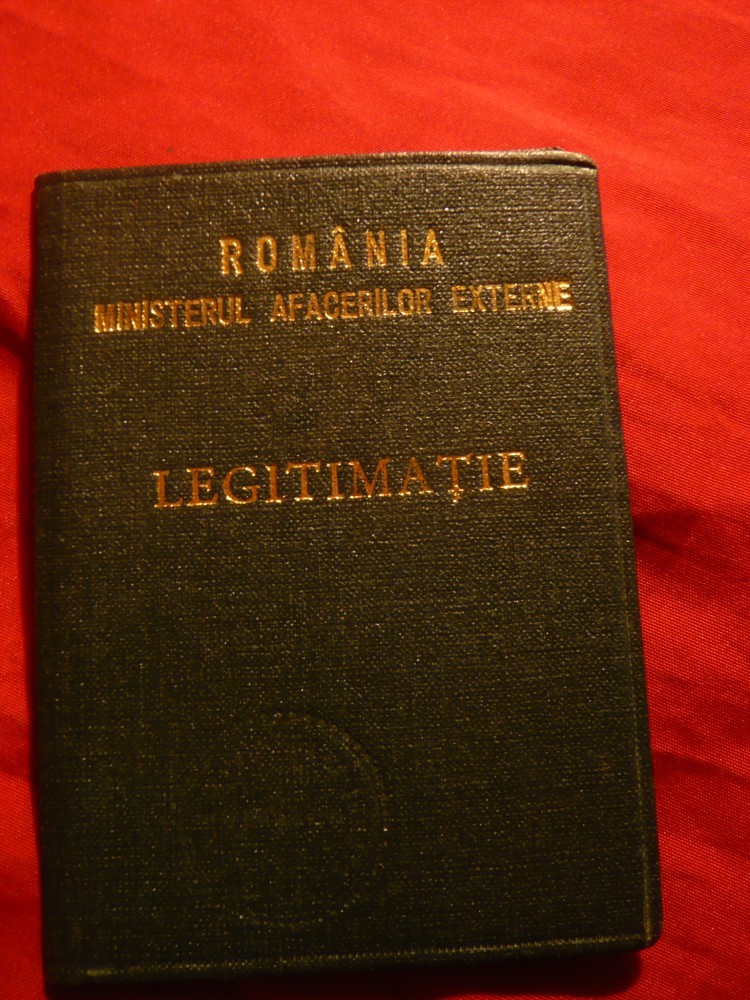 Legitimatie MAE- Ministerul Afaceri Externe 1990 ,Romania | arhiva ...