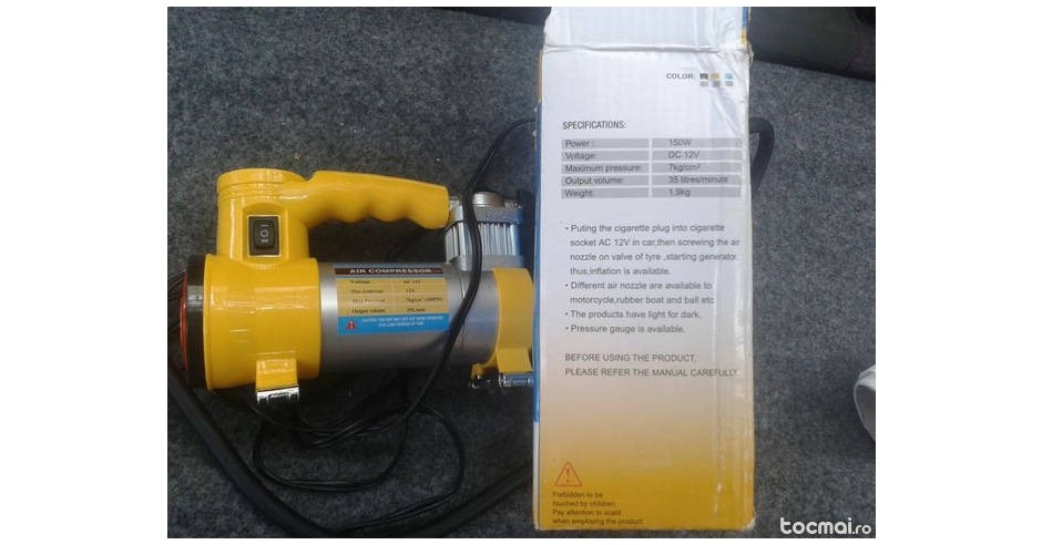 Compresor Auto alimentare Priza bricheta 12v pentru masina de umflat ...