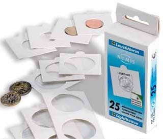 CUTIE (25 buc) cartonase rame plicuri autoadezive ptr monede Leuchtturn ...