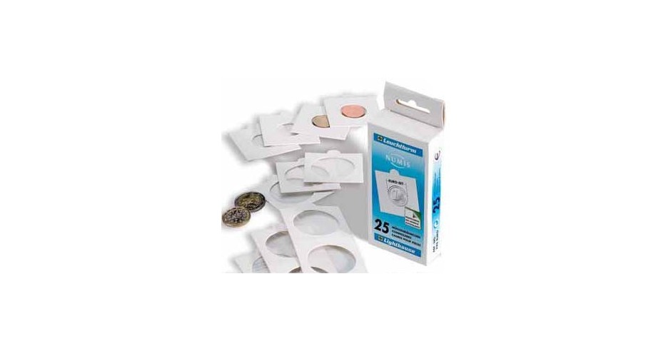 CUTIE (25 buc) cartonase rame plicuri autoadezive ptr monede Leuchtturn ...