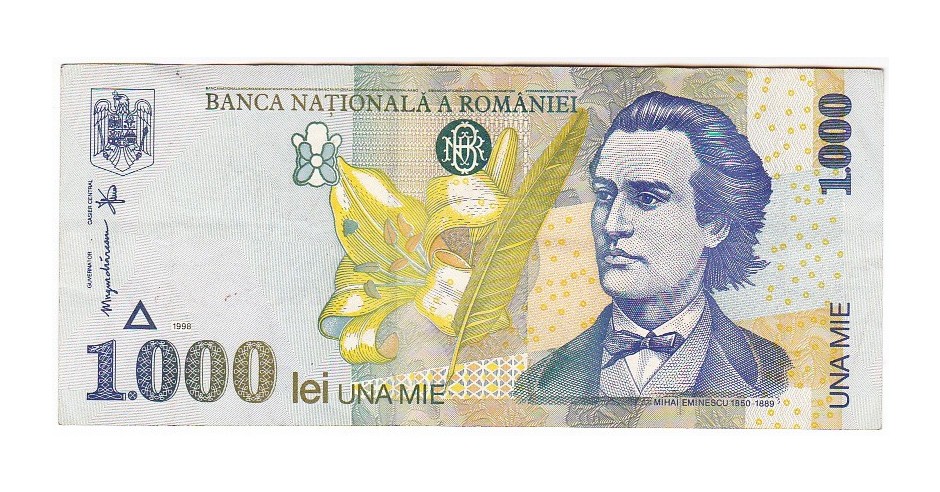 Bancnota 1000 lei 1998, Mihai Eminescu | arhiva Okazii.ro