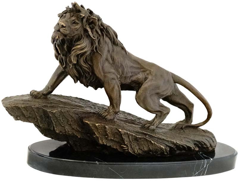 LEU- STATUETA DIN BRONZ PE SOCLU DIN MARMURA | arhiva Okazii.ro