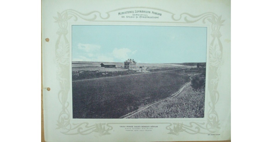 Plansa calea ferata Galati - Beresti - Barlad Statia Tulucesti vederea ...
