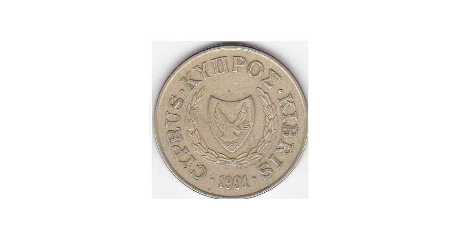 Moneda Cipru 20 Centi 1991 - KM#62.2 VF | arhiva Okazii.ro