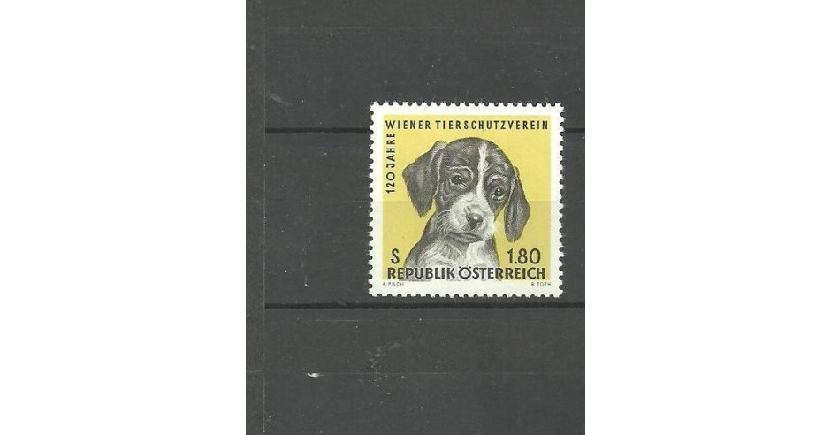 AUSTRIA 1966 - PUI DE CAINE SETTER ENGLEZ, timbru nestampilat, DF24 ...